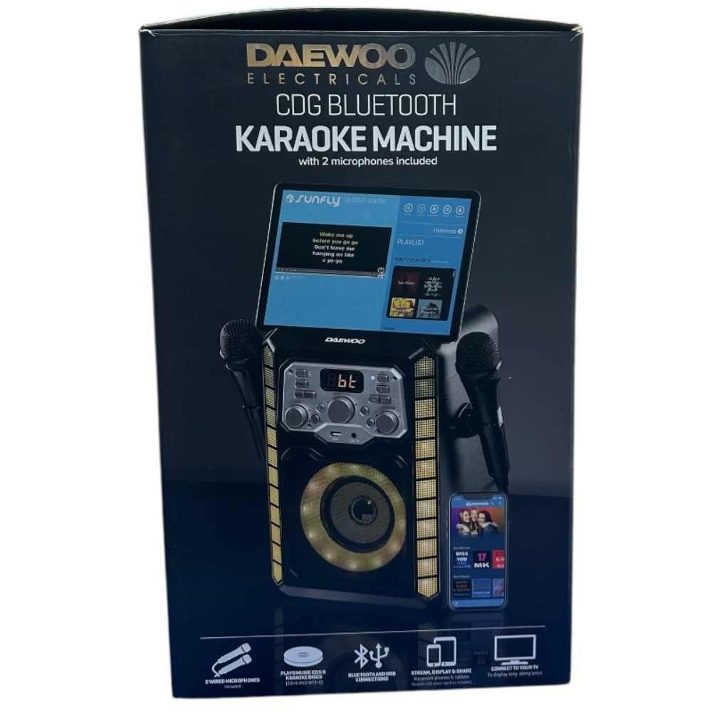 Pre-owned DAEWOO AVS1549 Bluetooth Karaoke System - Black - Own4Less